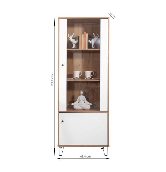 Vitrina Alta | 2 Puertas, Frentes en DM Lacado Blanco Mate | Medidas ...