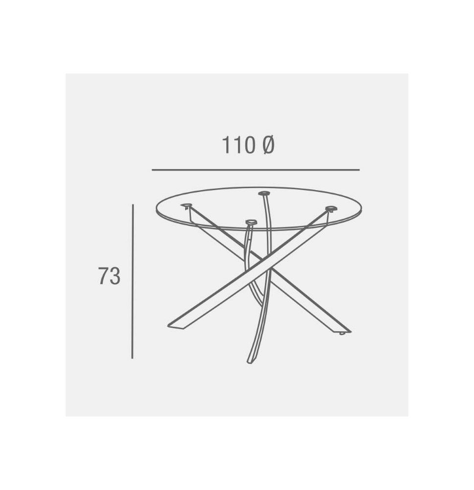 Mesa Redonda con Tapa de Cristal y Estructura Metálica Acabado Madera ...
